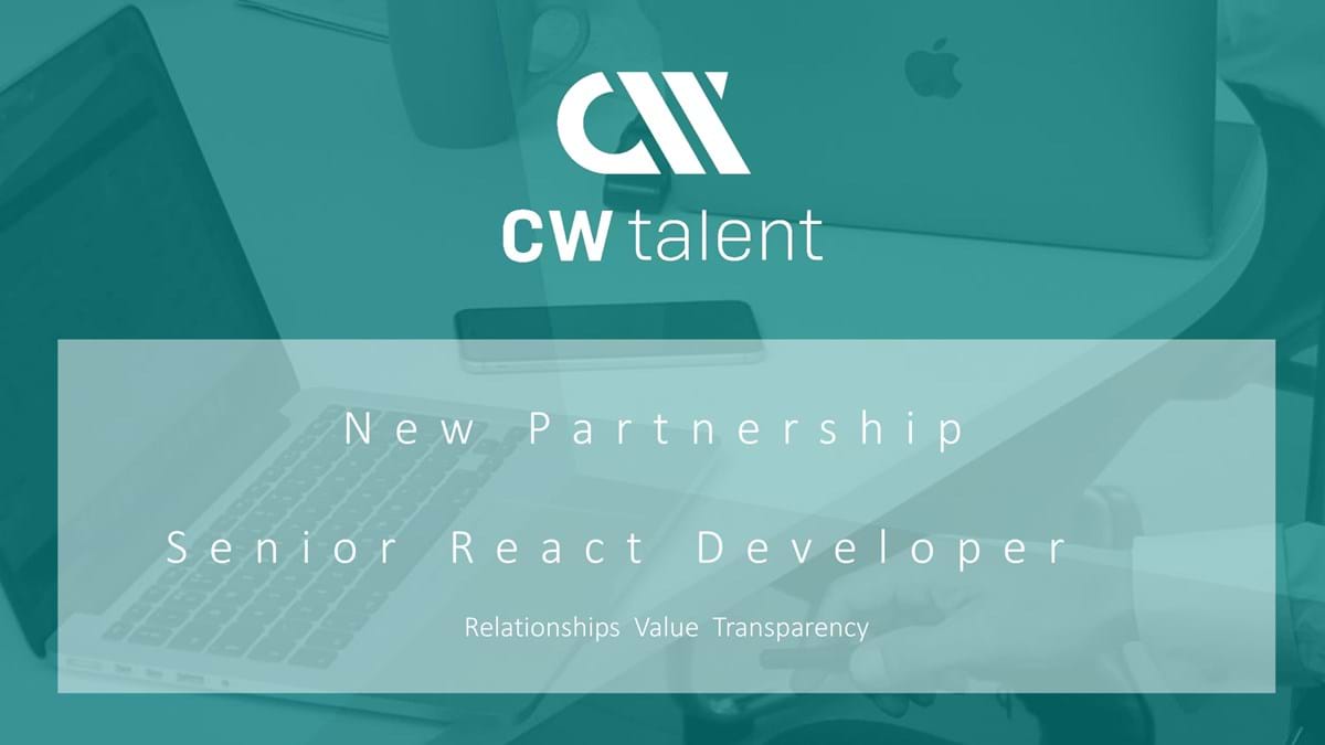 New Partnership - Senior React Developer - Tech based E-commerce ...